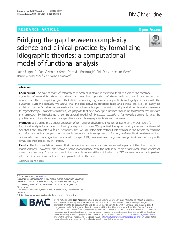 (PDF) Bridging the gap between complexity science and clinical practice by formalizing ...