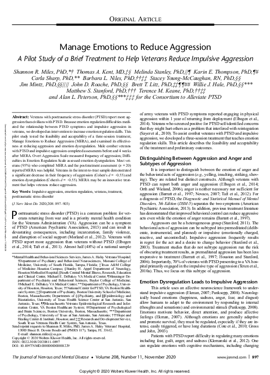 (PDF) Manage Emotions to Reduce Aggression | John Roache - Academia.edu