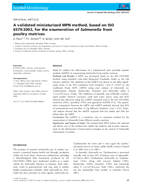 (PDF) A validated miniaturized MPN method, based on ISO 6579:2002, for ...
