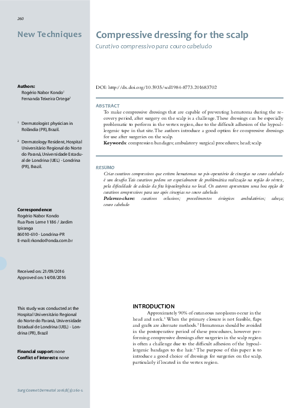 (PDF) Compressive dressing for the scalp