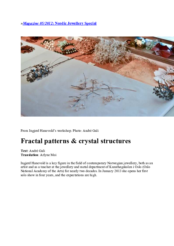 (PDF) Fractal pattern and crystal structures