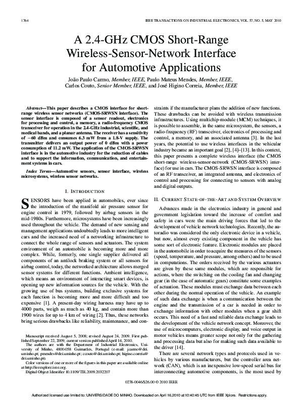 (PDF) A 2.4-GHz CMOS Short-Range Wireless-Sensor-Network Interface for ...