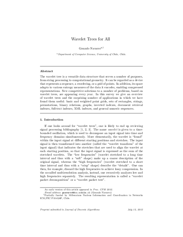 (PDF) Wavelet trees for all