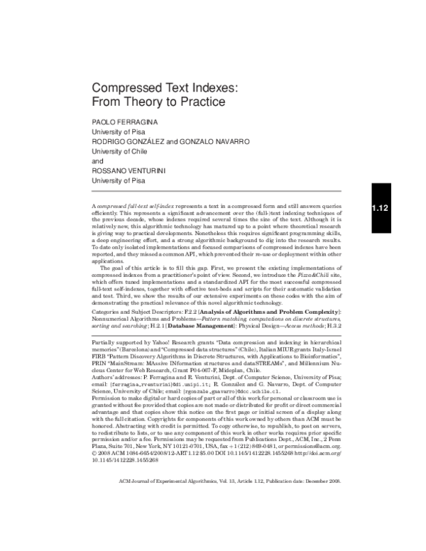 Compressed text indexes