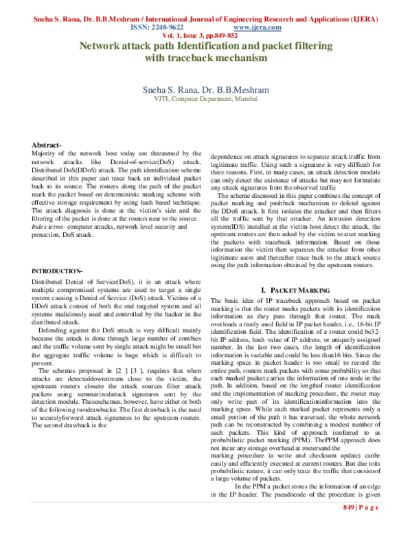 (PDF) Network attack path Identification and packet filtering with ...