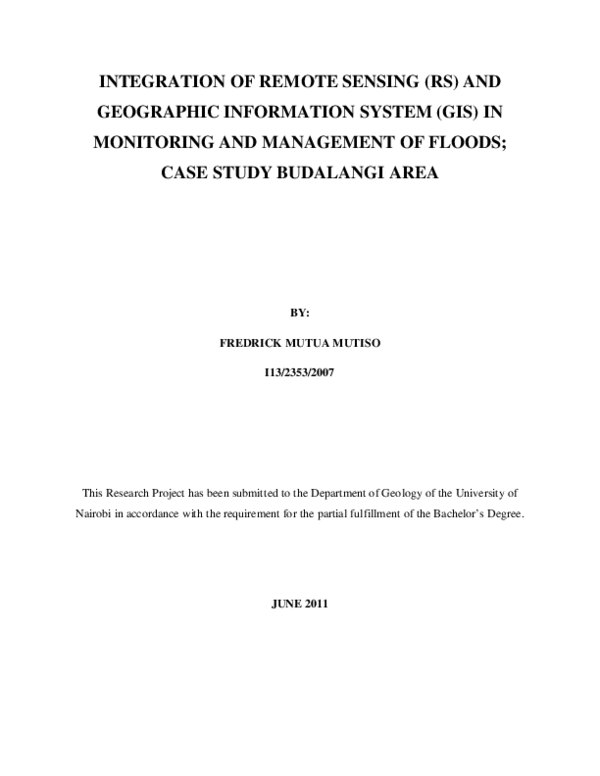 Pdf Integration Of Remote Sensing Rs And Geographic Information