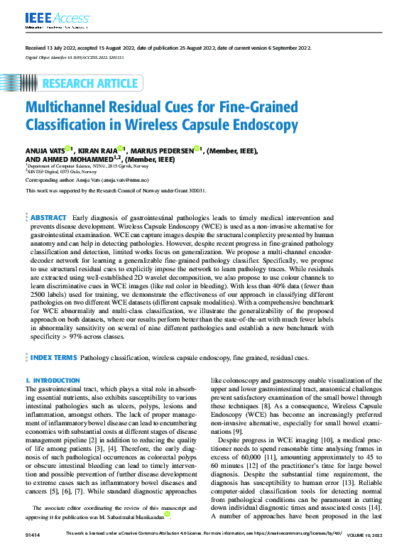 (PDF) Multichannel Residual Cues for Fine-Grained Classification in Wireless Capsule Endoscopy