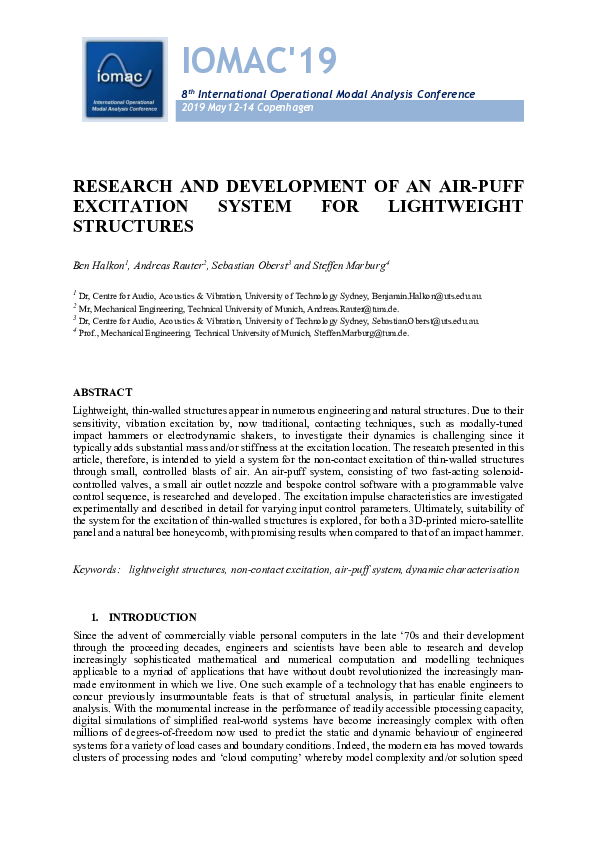(PDF) Research and development of an air-puff excitation system for ...