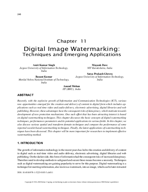 (PDF) Digital Image Watermarking