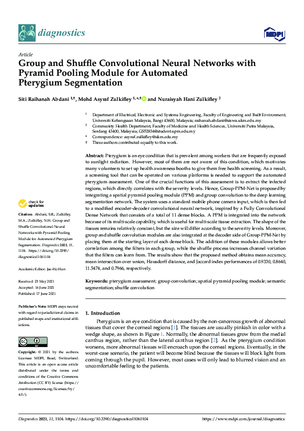 (PDF) Group and Shuffle Convolutional Neural Networks with Pyramid Pooling Module for Automated ...