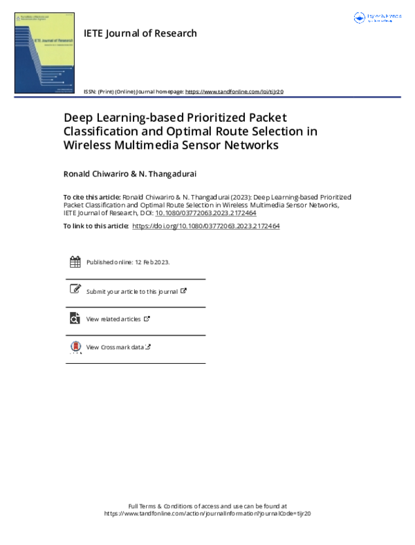 Pdf Deep Learning Based Prioritized Packet Classification And Optimal Route Selection In
