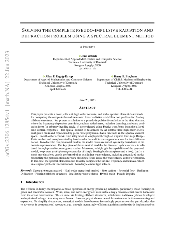 (PDF) Solving the complete pseudo-impulsive radiation and diffraction problem using a spectral ...