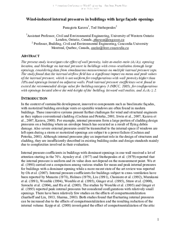 (PDF) Wind-Induced Internal Pressures in Buildings with Large Façade ...