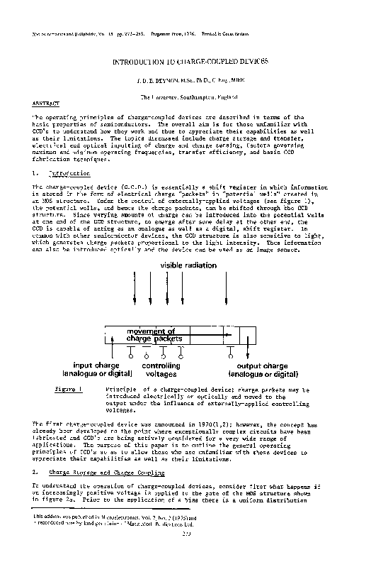(PDF) Introduction to Charge-Coupled Devices