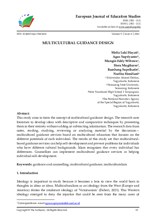(PDF) Multicultural Guidance Design