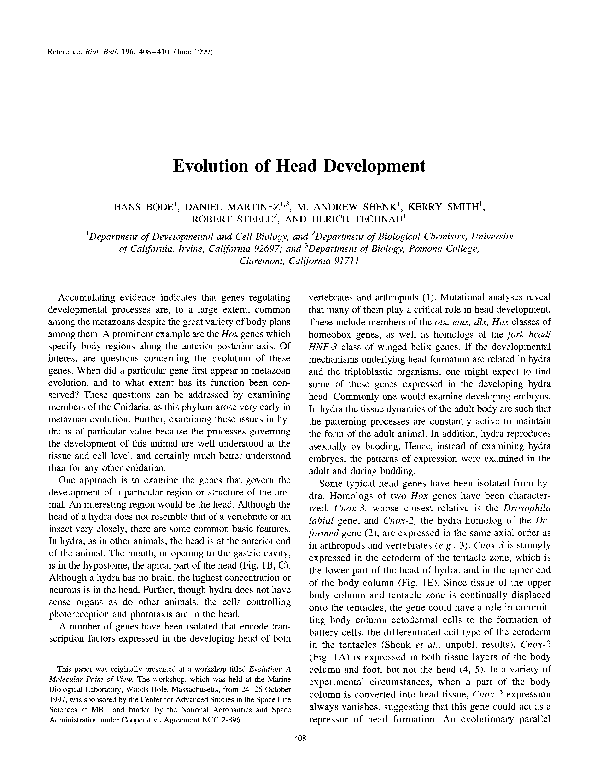 (PDF) Evolution of Head Development