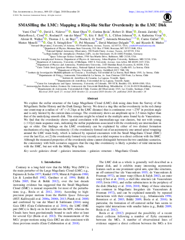 (PDF) SMASHing the LMC: Mapping a Ring-like Stellar Overdensity in the ...