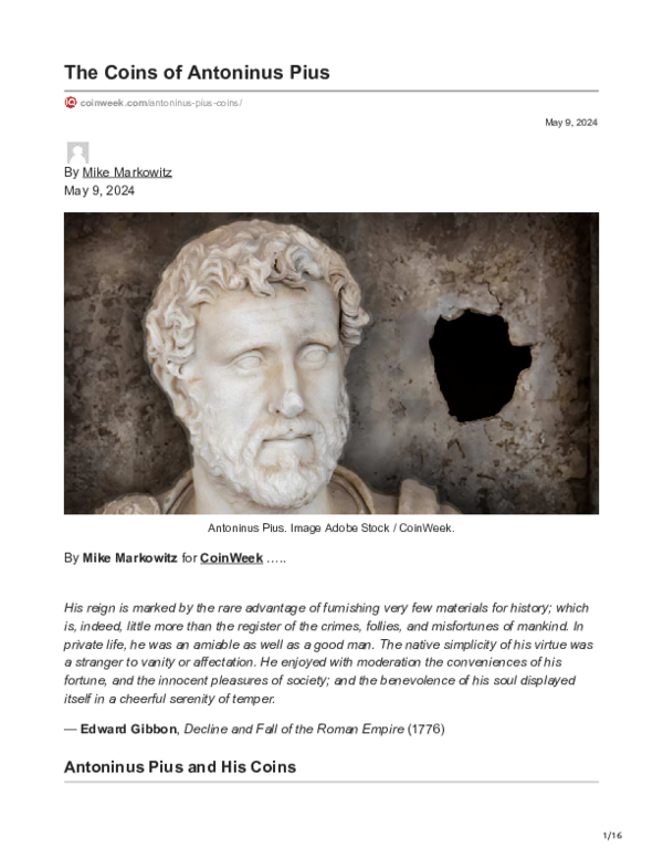 (PDF) Coins of Antoninus Pius