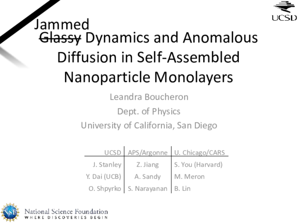 (PDF) Glassy Dynamics and Anomalous Diffusion in Self-Assembled Nanoparticle Monolayers | Mati ...