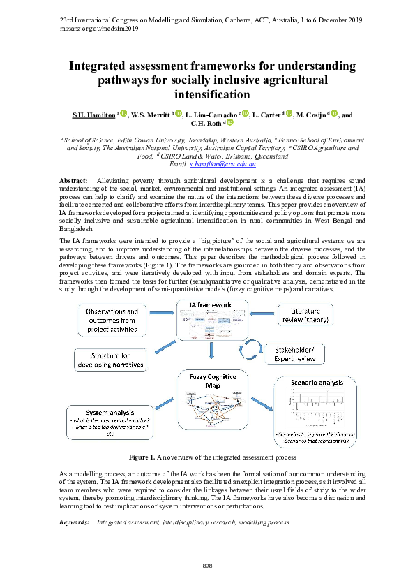 (PDF) Integrated assessment frameworks for understanding pathways for ...