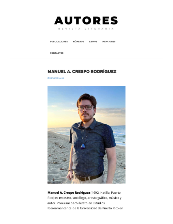 (PDF) Manuel A. Crespo Rodríguez — Autores revista literaria