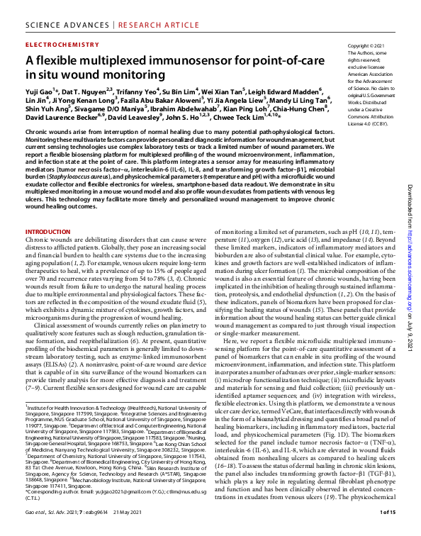 (PDF) A flexible multiplexed immunosensor for point-of-care in situ ...