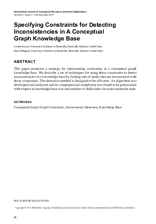 (PDF) Specifying Constraints for Detecting Inconsistencies in A Conceptual Graph Knowledge Base ...