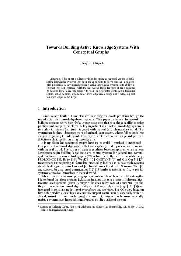 (PDF) Towards Building Active Knowledge Systems with Conceptual Graphs