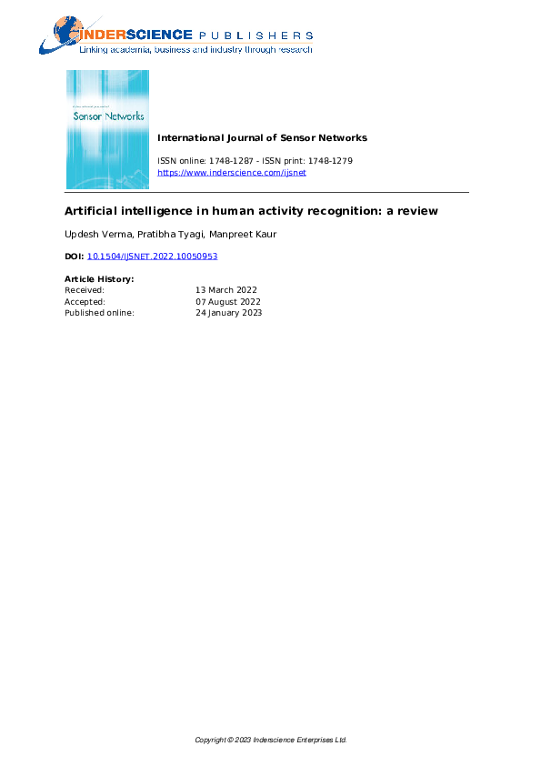 (PDF) Artificial Intelligence in Human Activity Recognition: A Review