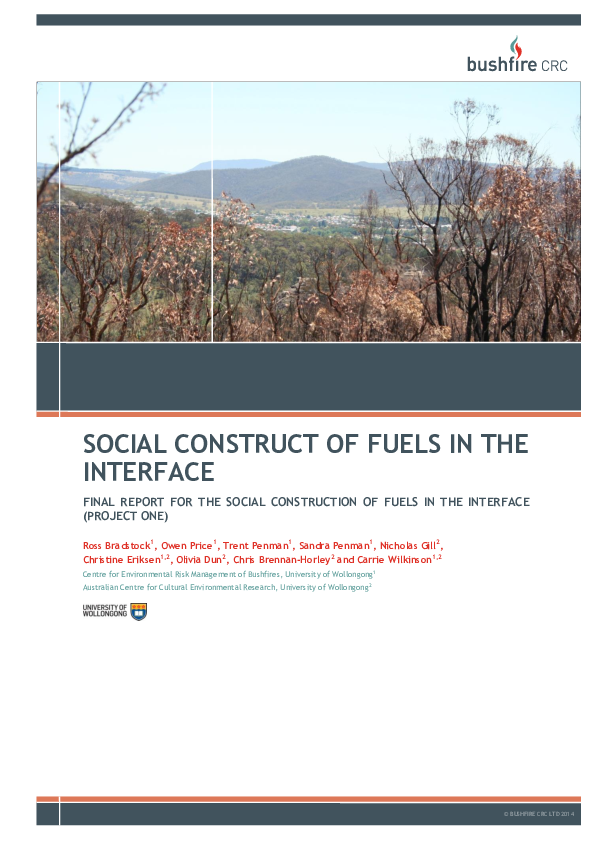 (PDF) Social construct of fuels in the interface: final report for the ...