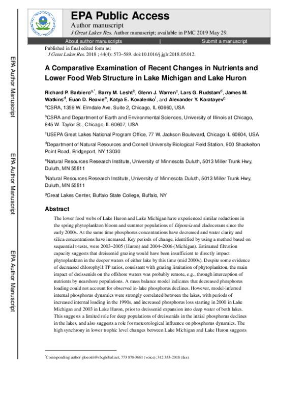 (PDF) A comparative examination of recent changes in nutrients and ...