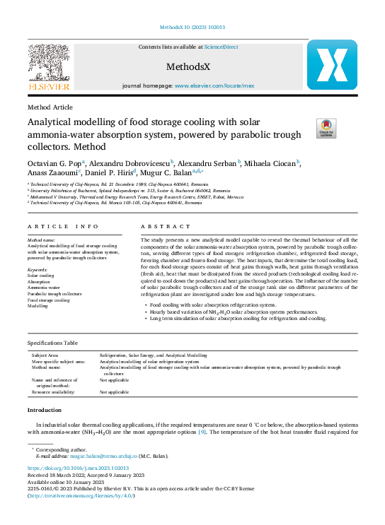 (PDF) Analytical modelling of food storage cooling with solar ammonia ...