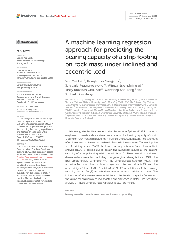 (PDF) A machine learning regression approach for predicting the bearing ...