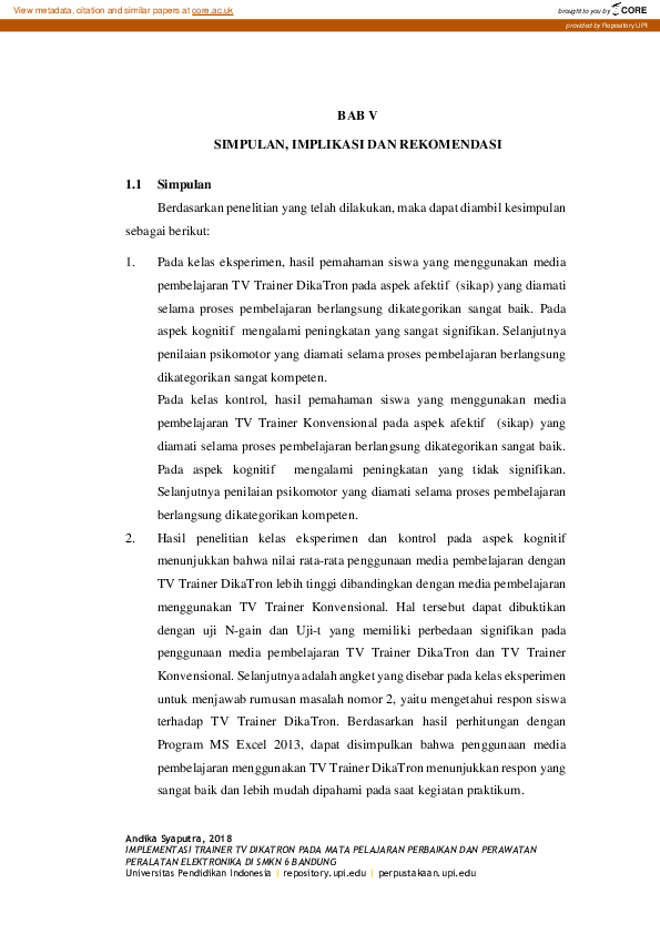 (PDF) Implementasi Trainer TV Dikatron Pada Mata Pelajaran Perbaikan Dan Perawatan Peralatan ...