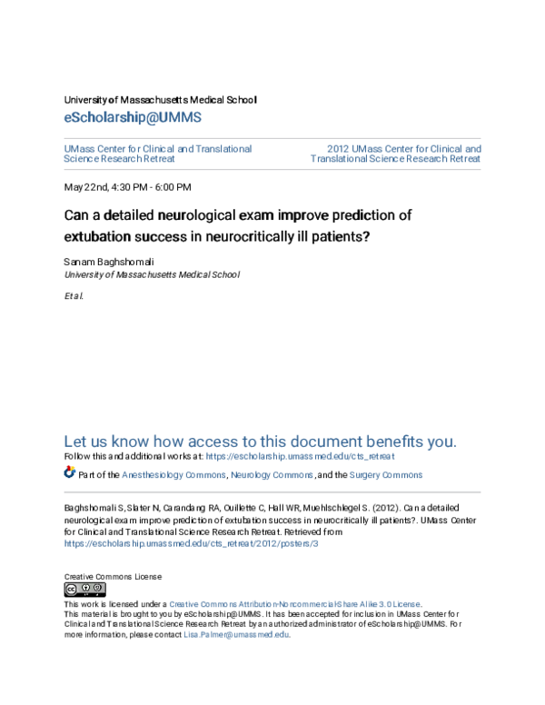 (PDF) Can a detailed neurological exam improve prediction of extubation ...