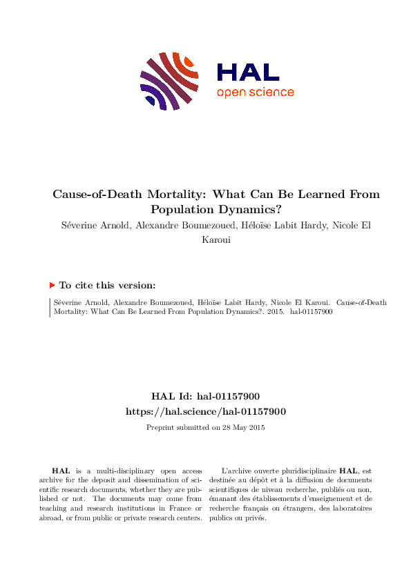 (PDF) Cause-of-Death Mortality: What Can Be Learned from Population ...