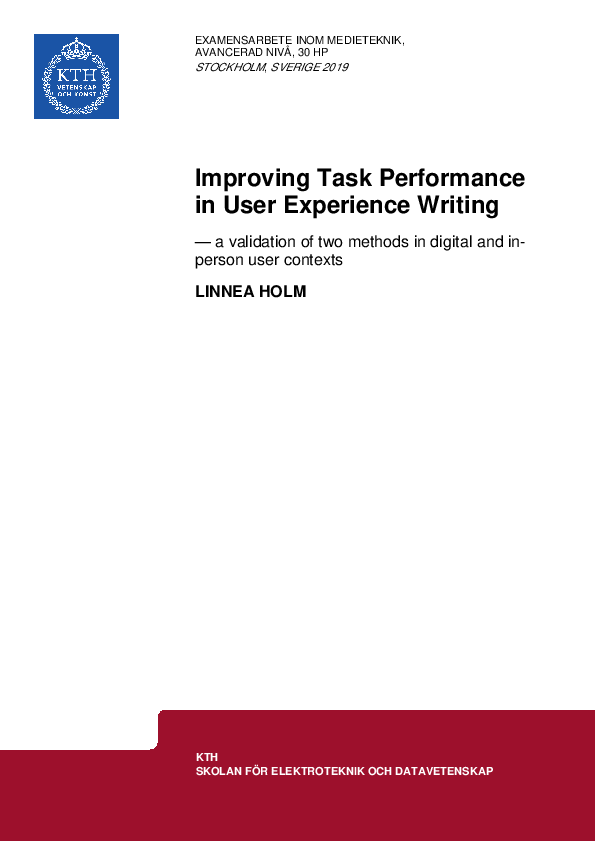 (PDF) Improving Task Performance in User Experience Writing