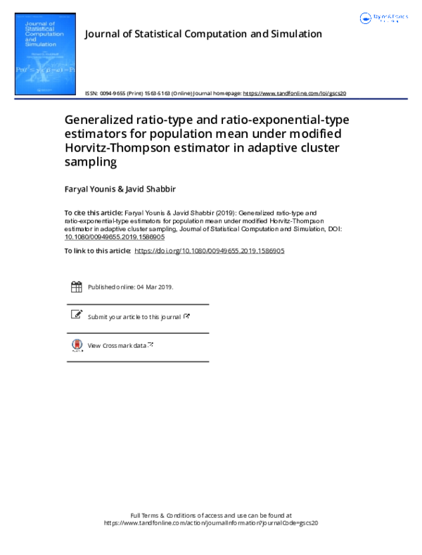 Pdf Generalized Ratio Type And Ratio Exponential Type Estimators For