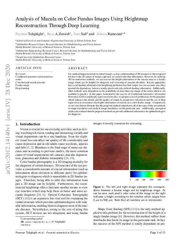 (PDF) Analysis of Macula on Color Fundus Images Using Heightmap Reconstruction Through Deep Learning