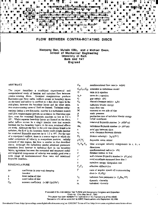 (PDF) Flow Between Contra-Rotating Discs