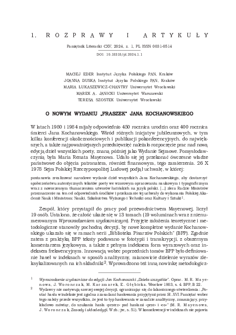 (PDF) Maciej Eder, Joanna Duska, Maria Łukaszewicz-Chantry, Marek A ...