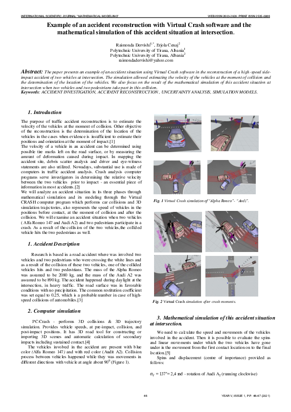 (PDF) Example of an accident reconstruction with Virtual Crash software ...