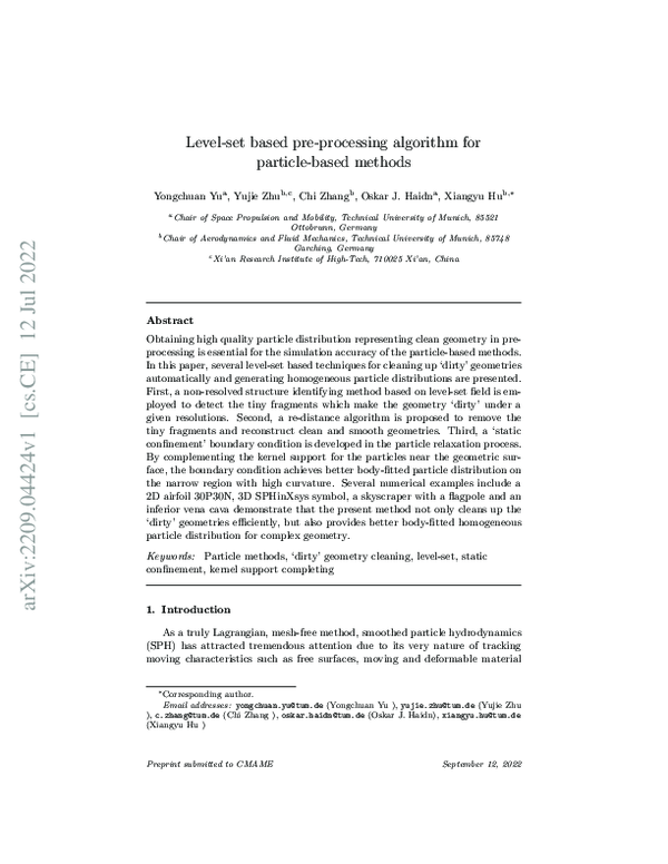 (PDF) Level-set based pre-processing techniques for particle methods | Oskar Haidn - Academia.edu