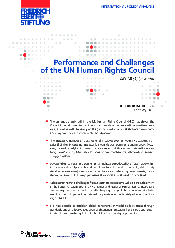 (PDF) Performance and challenges of the UN Human Rights Council
