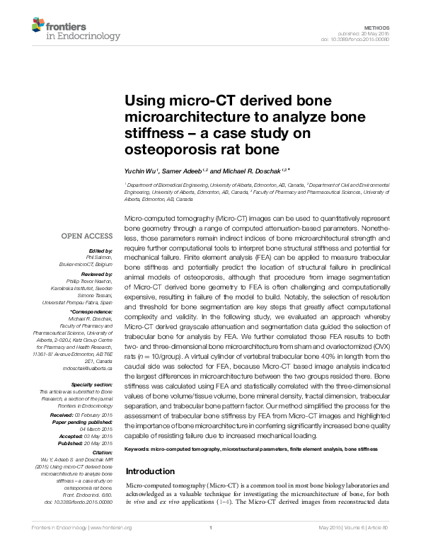 (PDF) Using micro-CT derived bone microarchitecture to analyze bone stiffness – a case study on ...