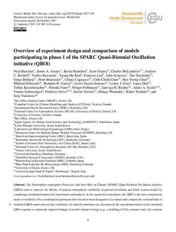 (PDF) Overview of experiment design and comparison of models participating in phase 1 of the ...