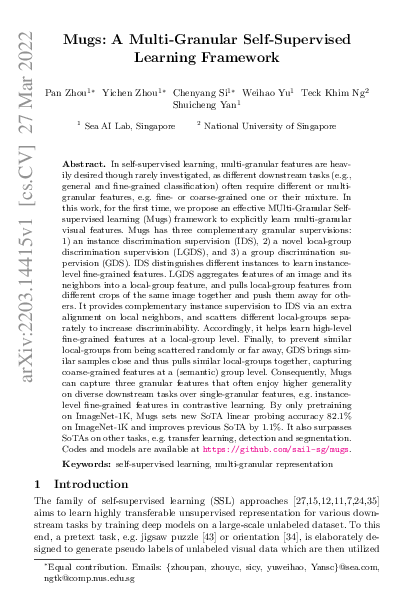 (PDF) Mugs: A Multi-Granular Self-Supervised Learning Framework
