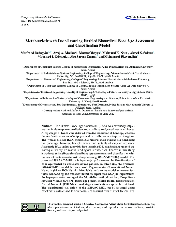 (PDF) Metaheuristic with Deep Learning Enabled Biomedical Bone Age ...