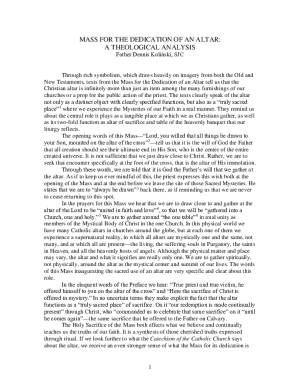 (PDF) DEDICATION OF AN ALTAR