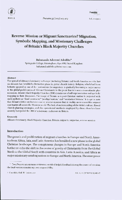 (PDF) Reverse Mission or Migrant Sanctuaries? Migration, Symbolic ...